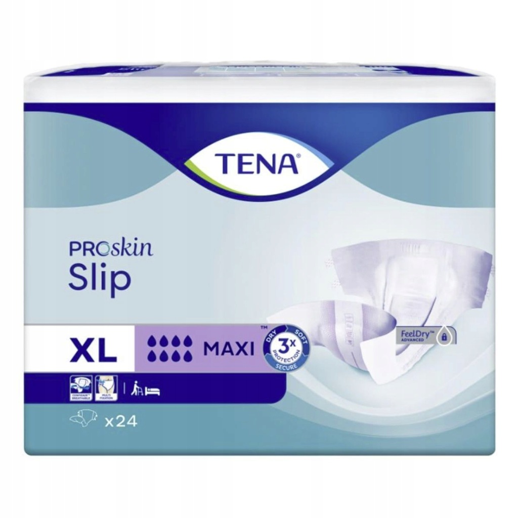 Pampersy dla dorosłych Tena Slip Maxi XL - 24 szt - 12796940942 ...
