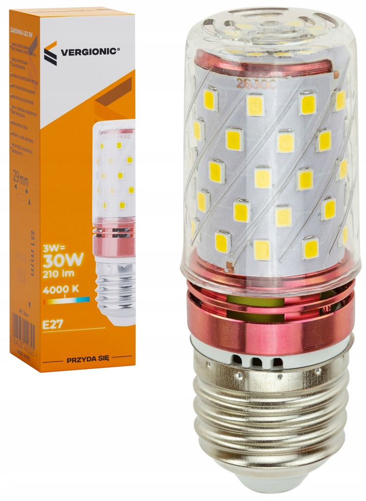 ŻARÓWKA LED CORN KUKURYDZA SUPER MOCNA 3W E27 - 13603484741 - oficjalne archiwum Allegro