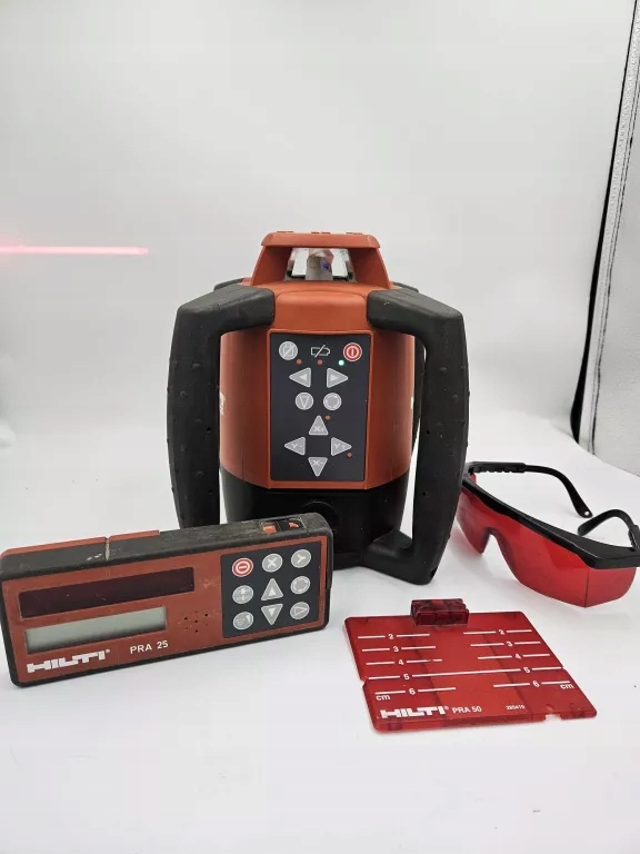 NIWELATOR LASEROWY HILTI PR 25 + DETEKTOR PRA 25 OKULARY TARCZA PRA 50 ...