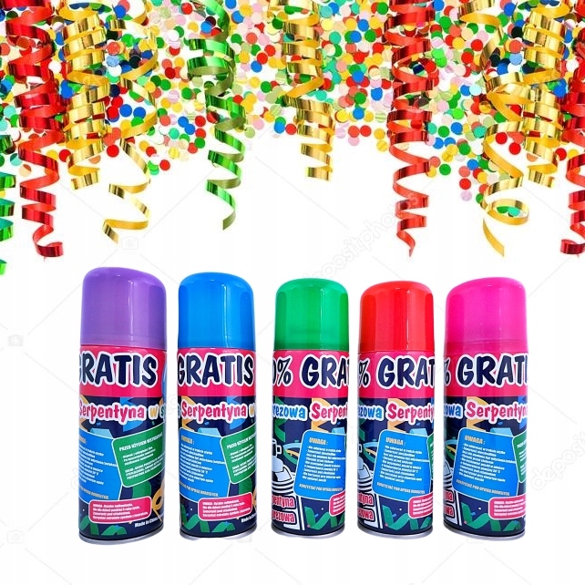 Serpentyna w sprayu 5 szt KOMPLET 250 ml c5774 - 8294468872 - oficjalne ...