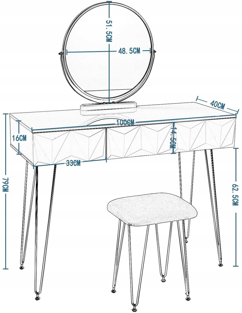 Купить КОСМЕТИЧЕСКИЙ СТОЛИК СО СВЕТОДИОДНЫМ ЗЕРКАЛОМ, 3D ЯЩИКАМИ: отзывы, фото и характеристики ...
