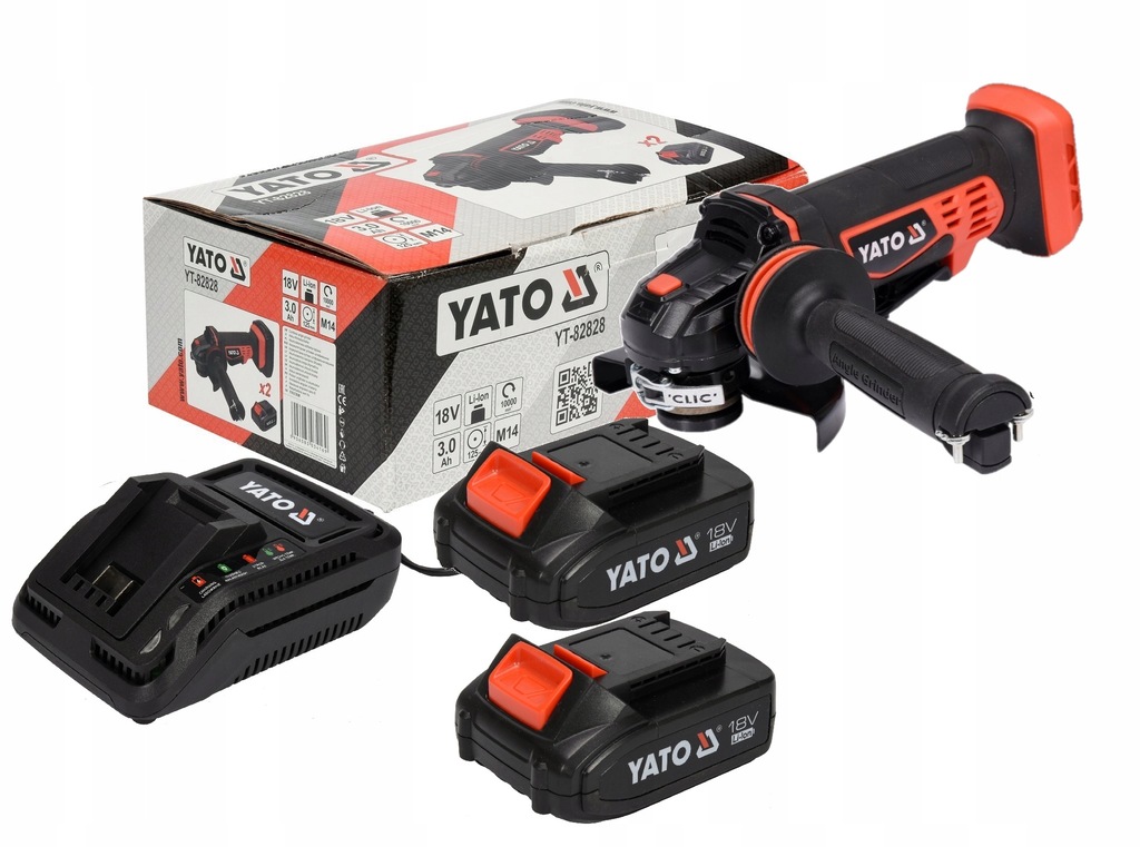 SZLIFIERKA KĄTOWA 125 18V AKU 2x3Ah YATO YT-82828 - 11315470764 - oficjalne archiwum Allegro