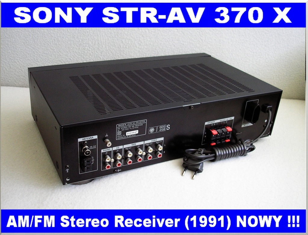SONY STR-AV370X / PILOT / 1991r.NOWY !!! - 9444340912 - oficjalne ...