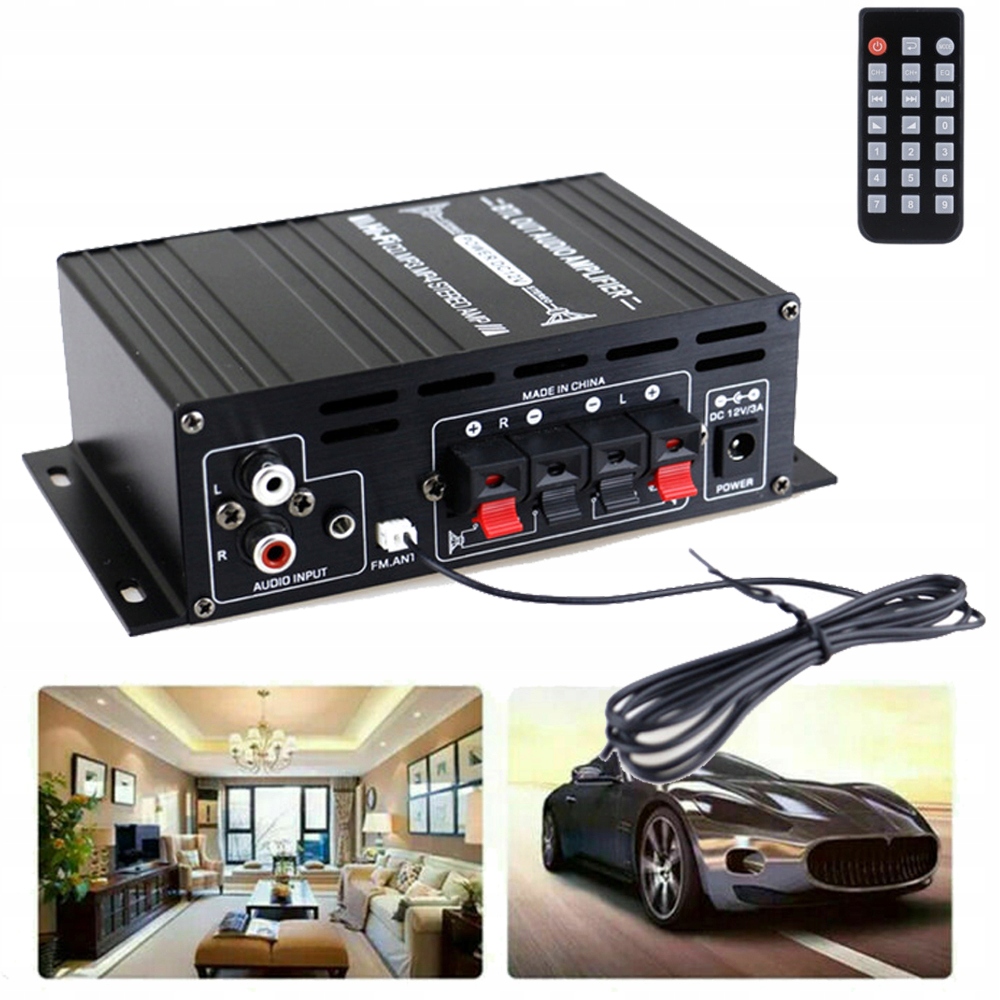 MINI WZMACNIACZ, WZMACNIACZ AUDIO STEREO BLUETOOTH - 14017090074 - oficjalne archiwum Allegro