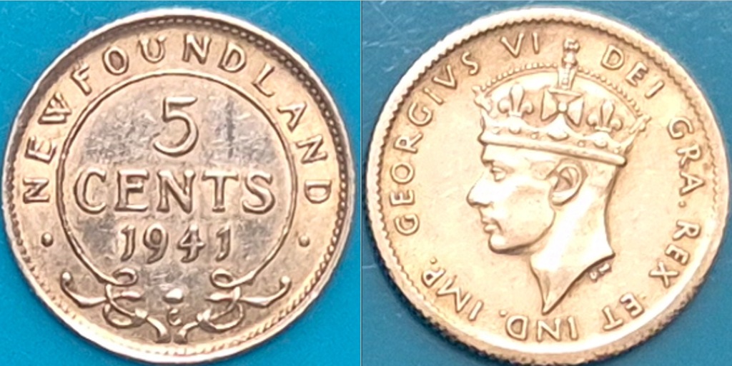 Nowa Funlandia 5 centów 1941r. KM 19 srebro 1,166g - 15468070964 ...