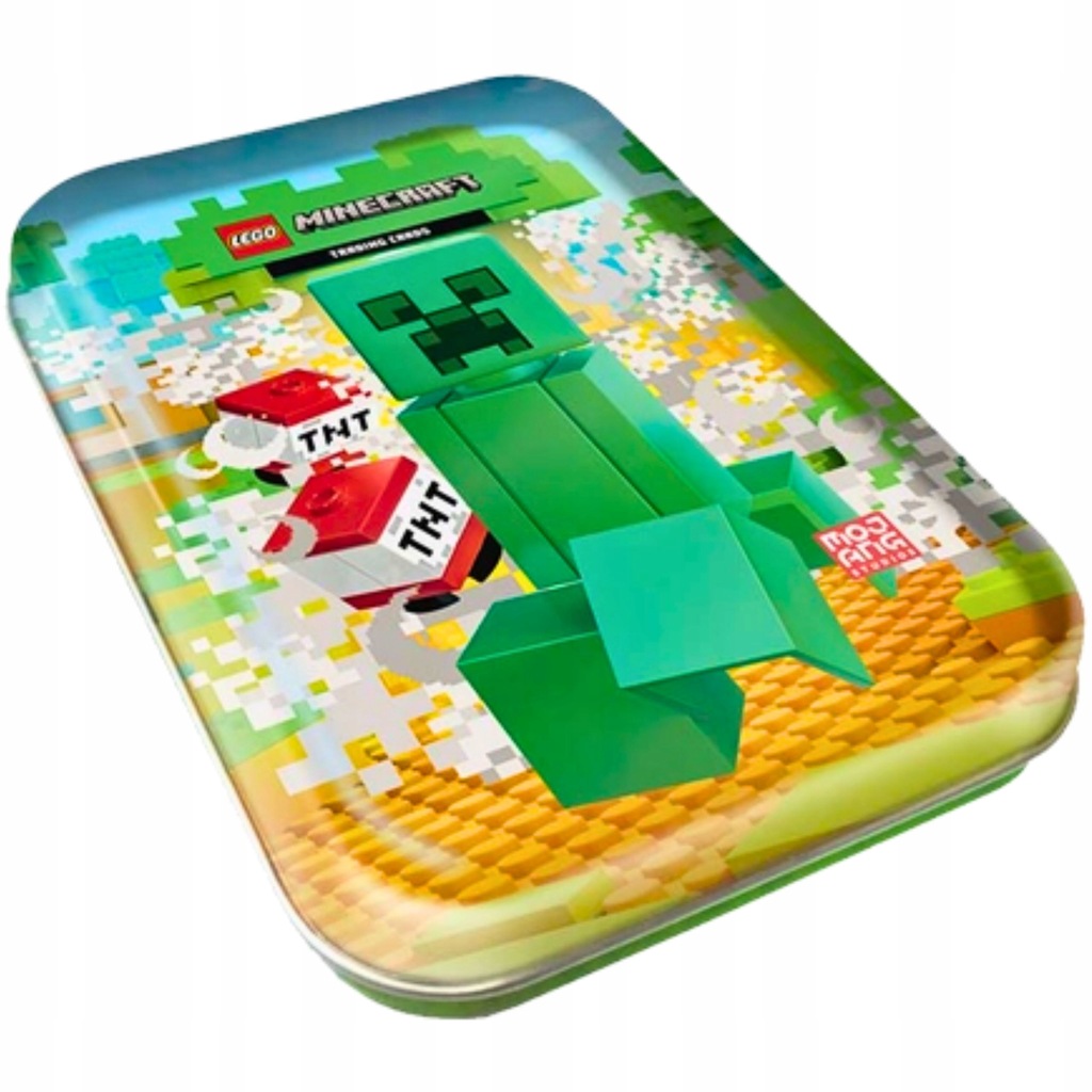Puszka z Kartami LEGO Minecraft Seria 1 4 Saszetki 2 karty LE + Figurka ...