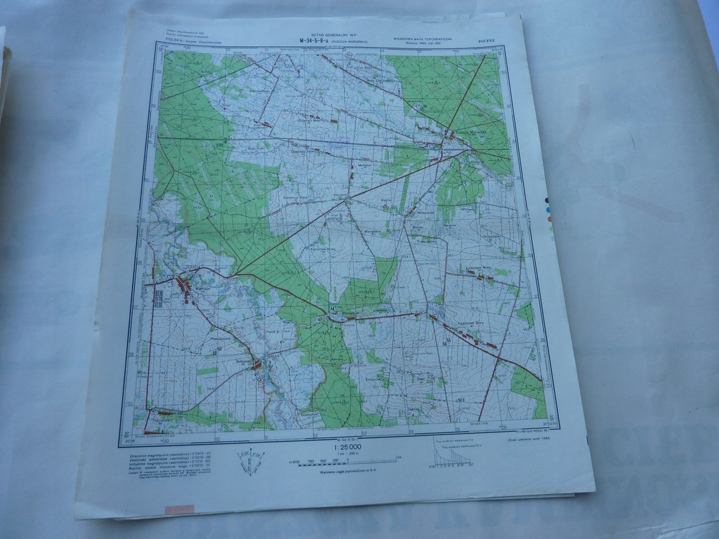 PUSZCZA MARIAŃSKA MAPA WIG 1942/1984 SZTAB GENERAL - 8394056033 ...