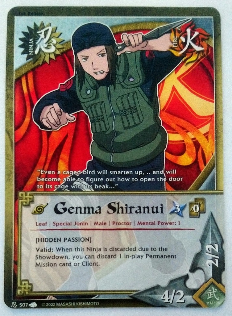 Karta Naruto CCG Ninja Genma Shiranui - N-507 - 12339467668 - oficjalne ...