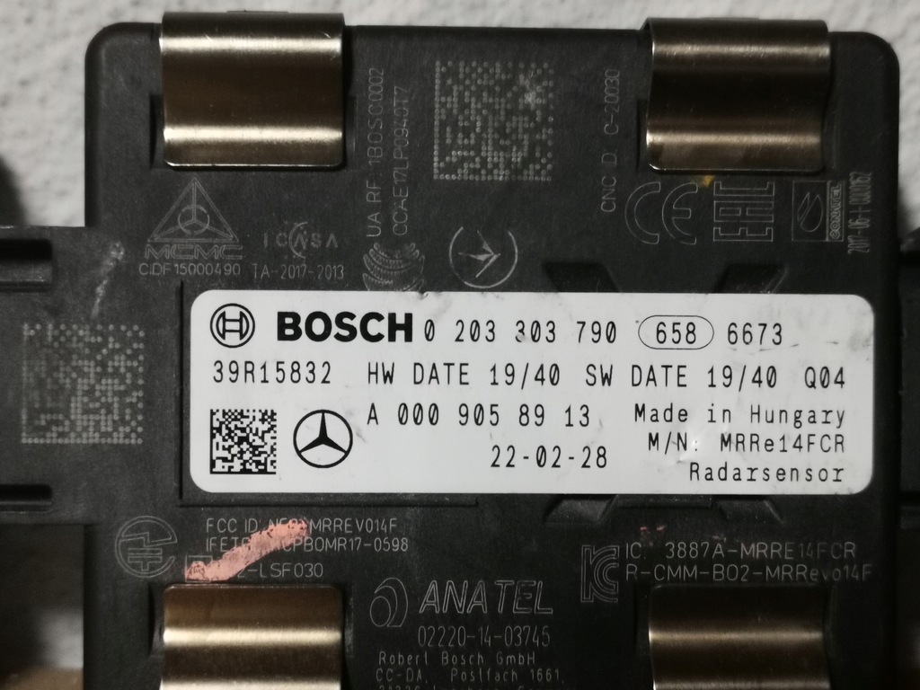 RADAR CZUJNIK ASYSTENT MERCEDES W118 W167 W177 W205 W243 W247 W253 W293 ...
