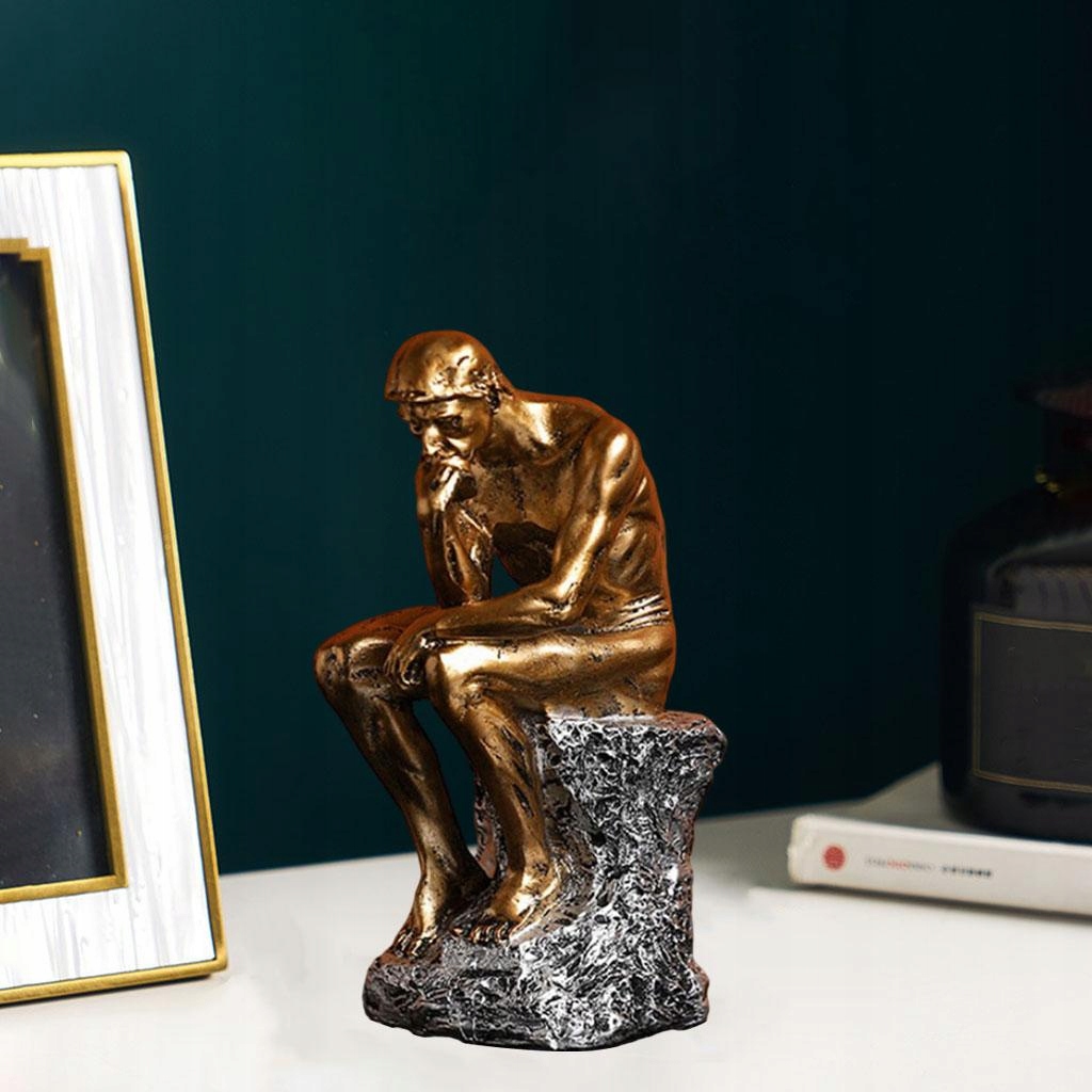 Thinker Statue Resin Abstract Sculpture Thinker Man Statue Golden ...
