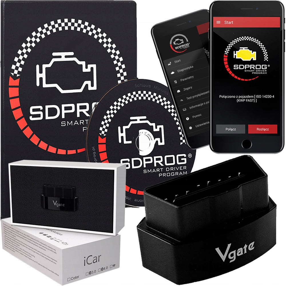 INTERFEJS DIAGNOSTYZNY VGATE iCAR 3 SKANER ELM327 SKANER OBD2 SDPROG BT PL - 11748427420 ...