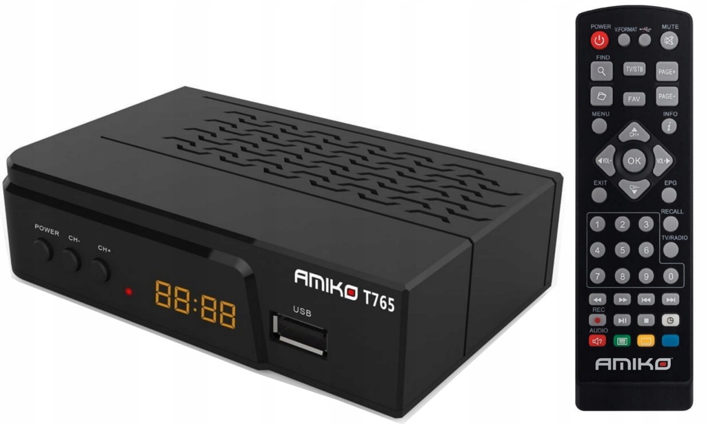 AMIKO T765 tuner DVB-T2 STB H265 hevc mini dekoder - 12116683164 - oficjalne archiwum Allegro