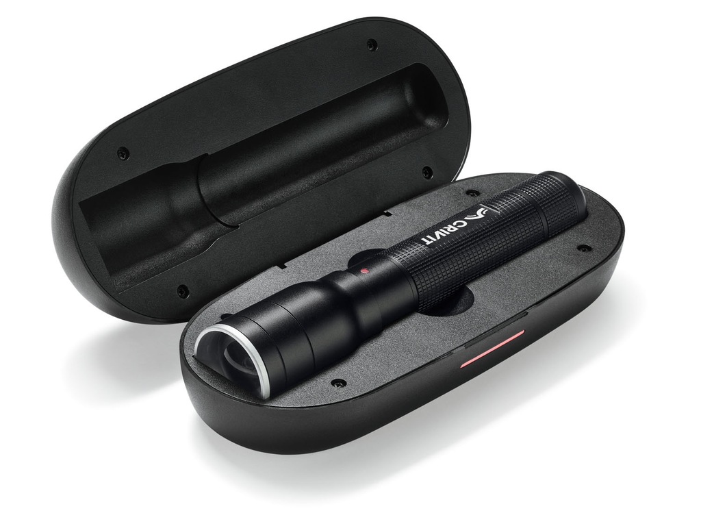 CRIVIT LATARKA AKUMULATOROWA LED ALUMINIUM STACJA ŁADUJĄCA ETUI 500 lm ...