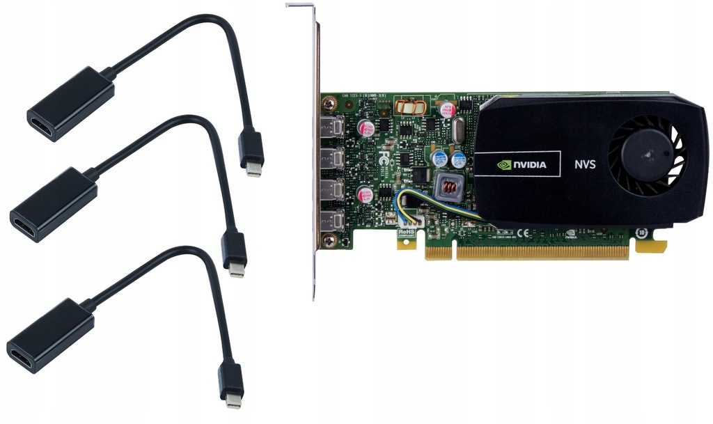 NVIDIA NVS 510 2GB DDR3 PCI-E x16 + 3x KABEL - 11425644132 - oficjalne archiwum Allegro