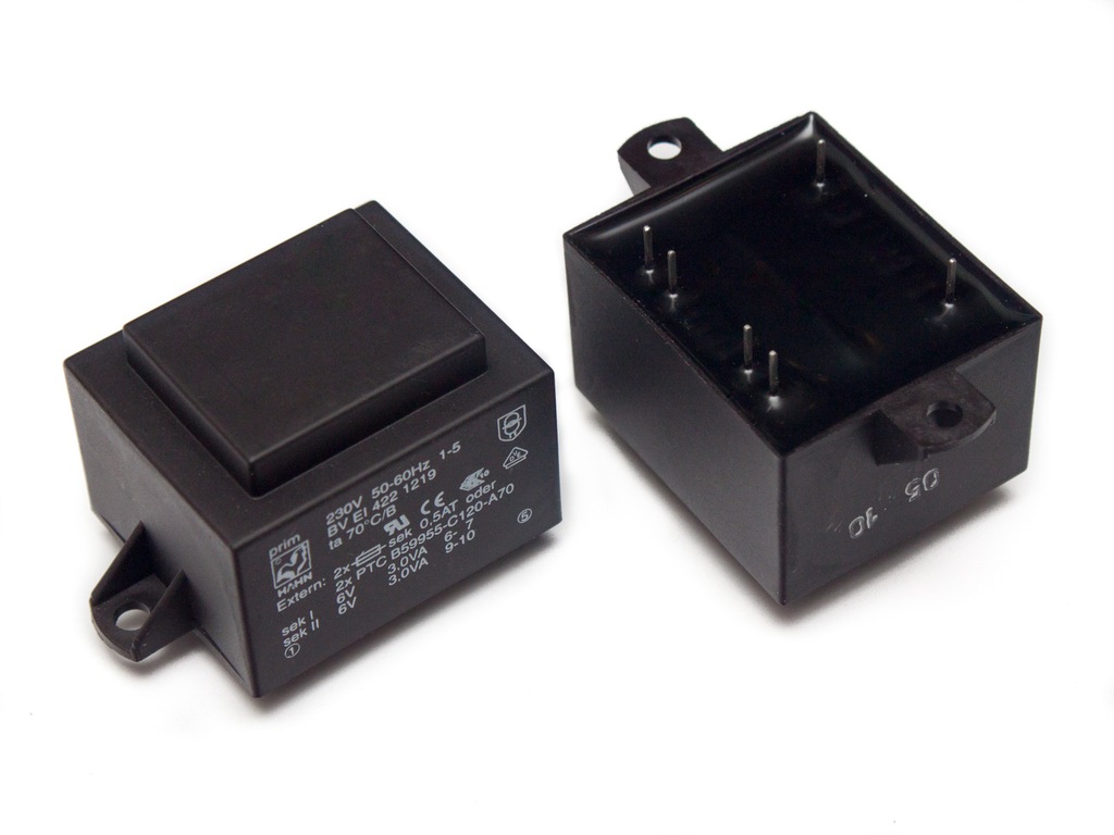 [1szt] Transformator 230V/12V 6VA Hahn {11647} - 7276654359 - oficjalne archiwum Allegro