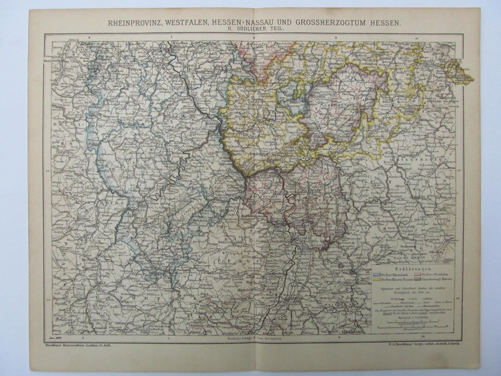 NIEMCY NADRENIA WESTFALIA HESJA B mapa 1900 r - 7788255746 - oficjalne ...