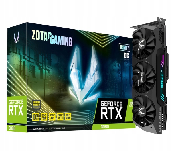 Karta graficzna ZOTAC GeForce RTX 3080 Trinity OC - 12843324559 - oficjalne archiwum Allegro