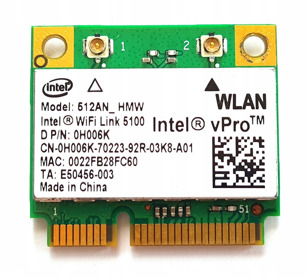 KARTA WI-FI INTEL PRO Link 5100 802.11N DUAL BAND - 11012584275 - oficjalne archiwum Allegro
