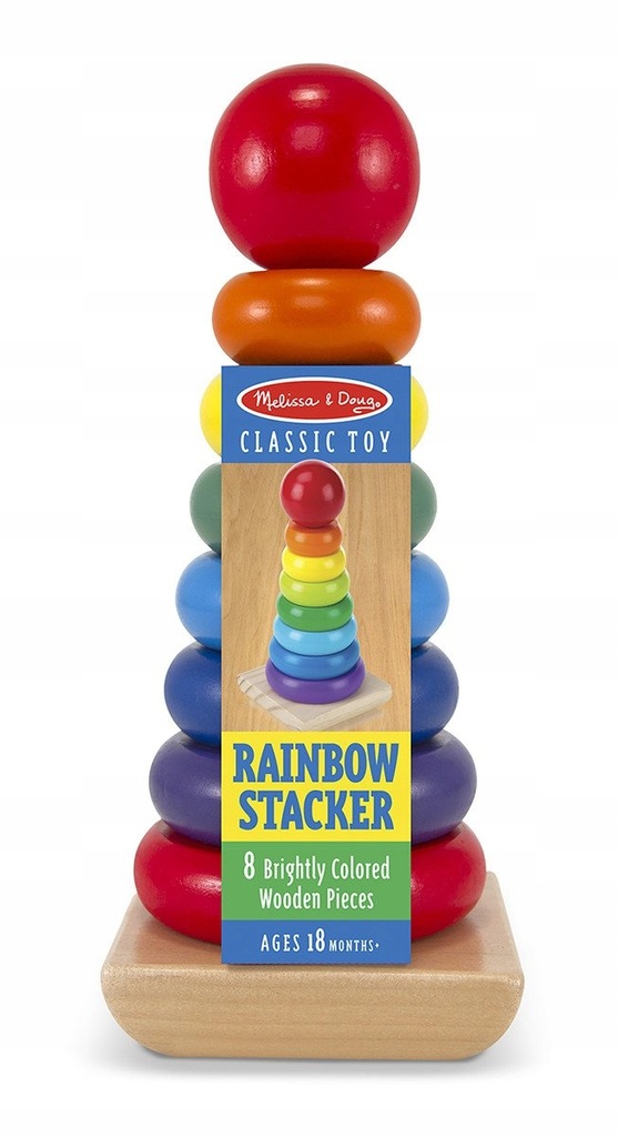 WIEŻA ZABAWKA EDUKACYJNA RAINBOW STACK UP PLAY - 11955178151 - oficjalne archiwum Allegro