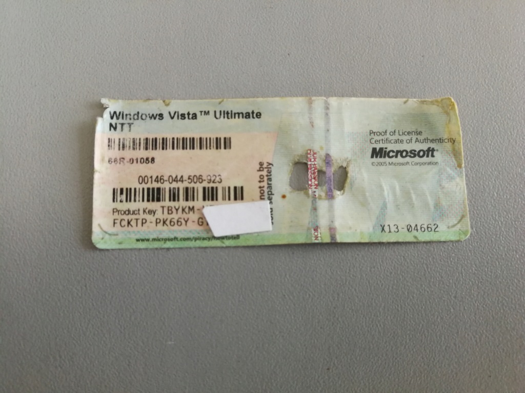 Oryginalny Windows Vista Ultimate NTT - 8219416718 - oficjalne archiwum ...