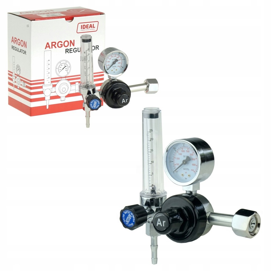 REDUKTOR GAZU CO2/ARGON IDEAL Z ROTAMETREM - 12037759703 - oficjalne archiwum Allegro