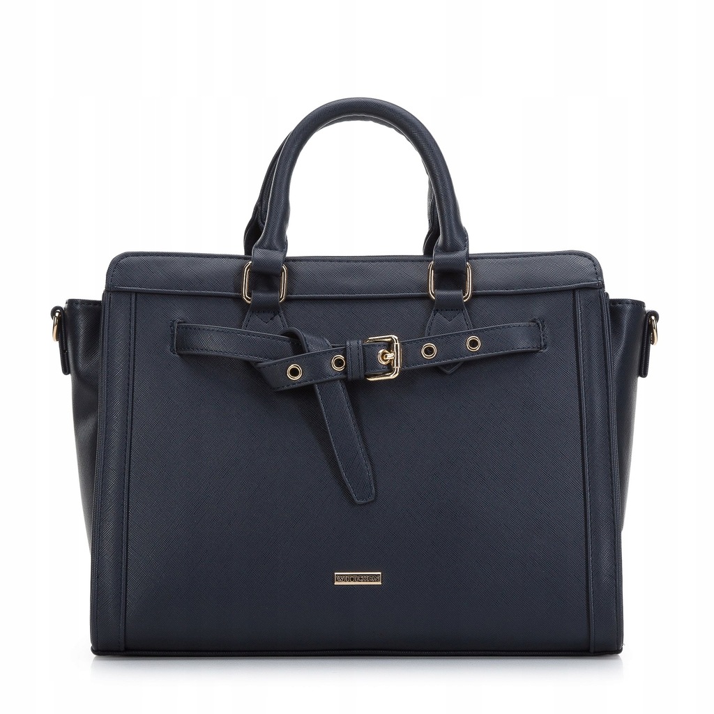 WITTCHEN torebka kuferek z ekoskóry granatowa - 14269001239 - oficjalne archiwum Allegro