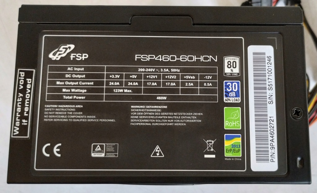 Zasilacz FSP Fortron FSP460-60HCN 460 W 2xPCIe - 13488001657 ...
