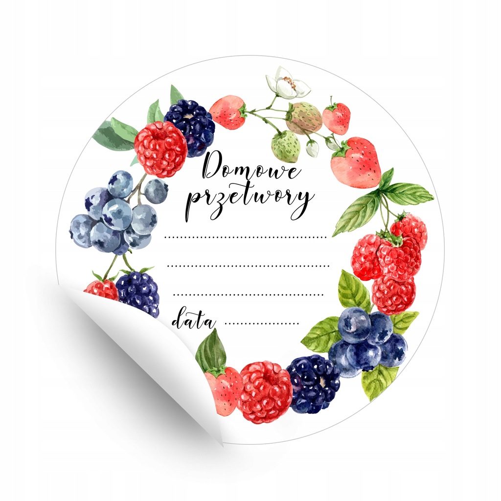NAKLEJKI NA PRZETWORY KONFITURY DŻEM ETYKIETY 50sz - 12339204684 - oficjalne archiwum Allegro