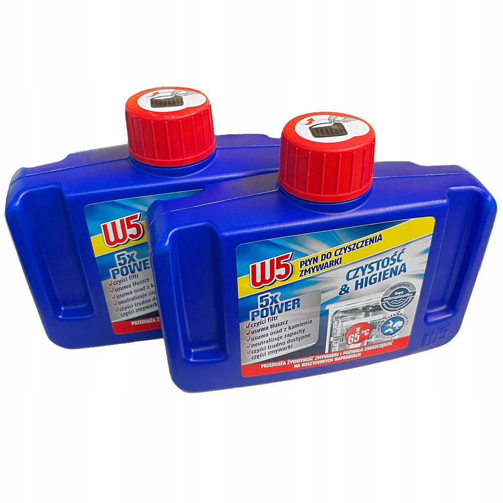 PŁYN DO CZYSZCZENIA ZMYWAREK W5 2X250ML ZESTAW - 12508876587 ...