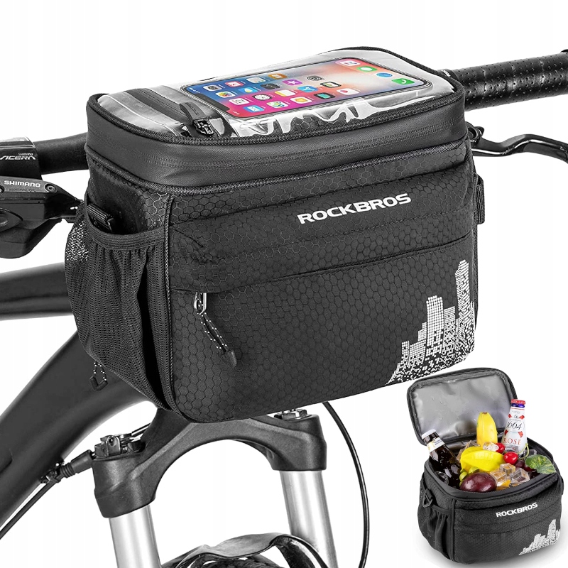 SAKWA ROWEROWA NA KIEROWNICĘ TERMICZNA TORBA NA RAMIĘ ROCKBROS MAPNIK 4L - 14681945452 ...