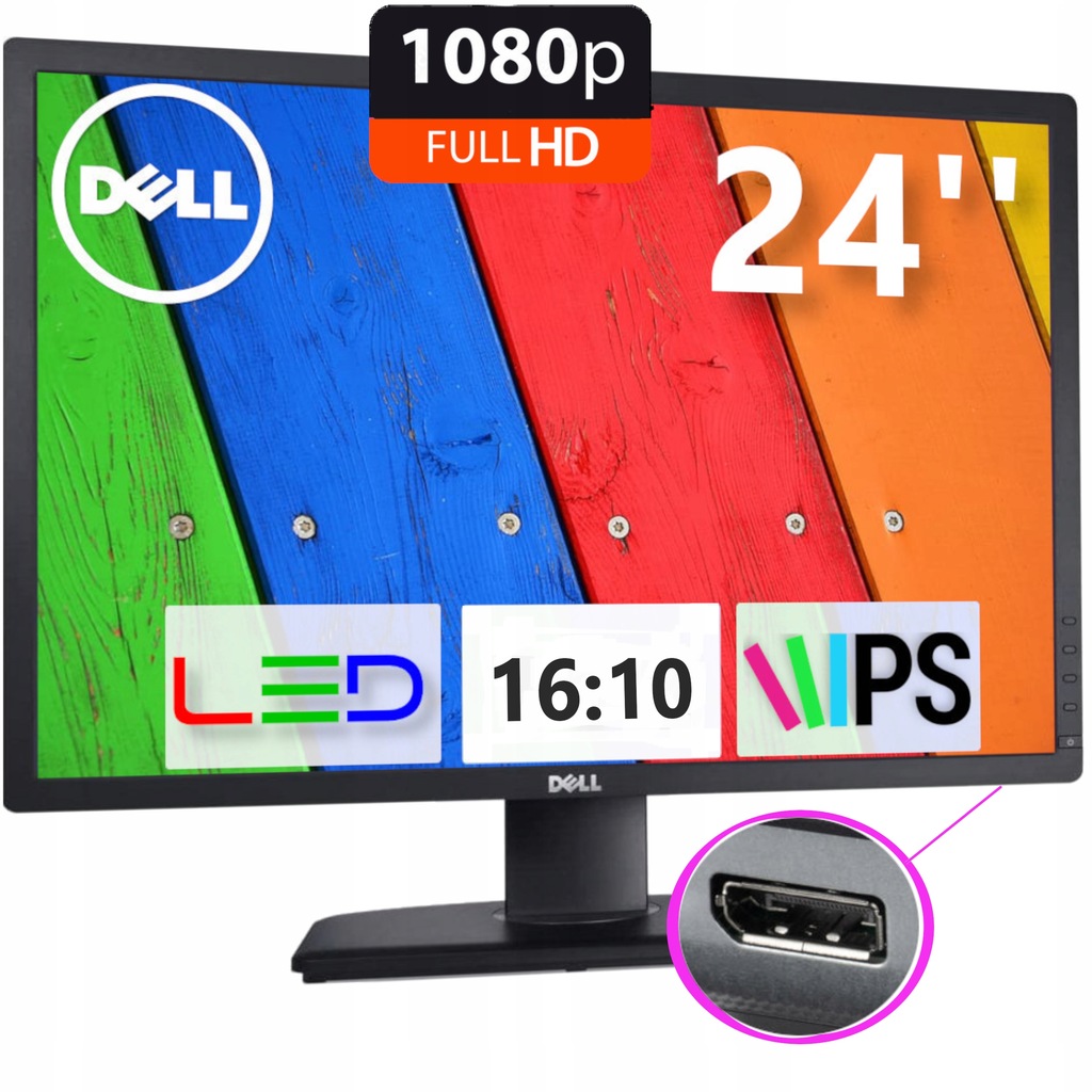 MONITOR 24'' LED DELL U2412M IPS Full HD 60Hz 8ms - 13310871300 ...
