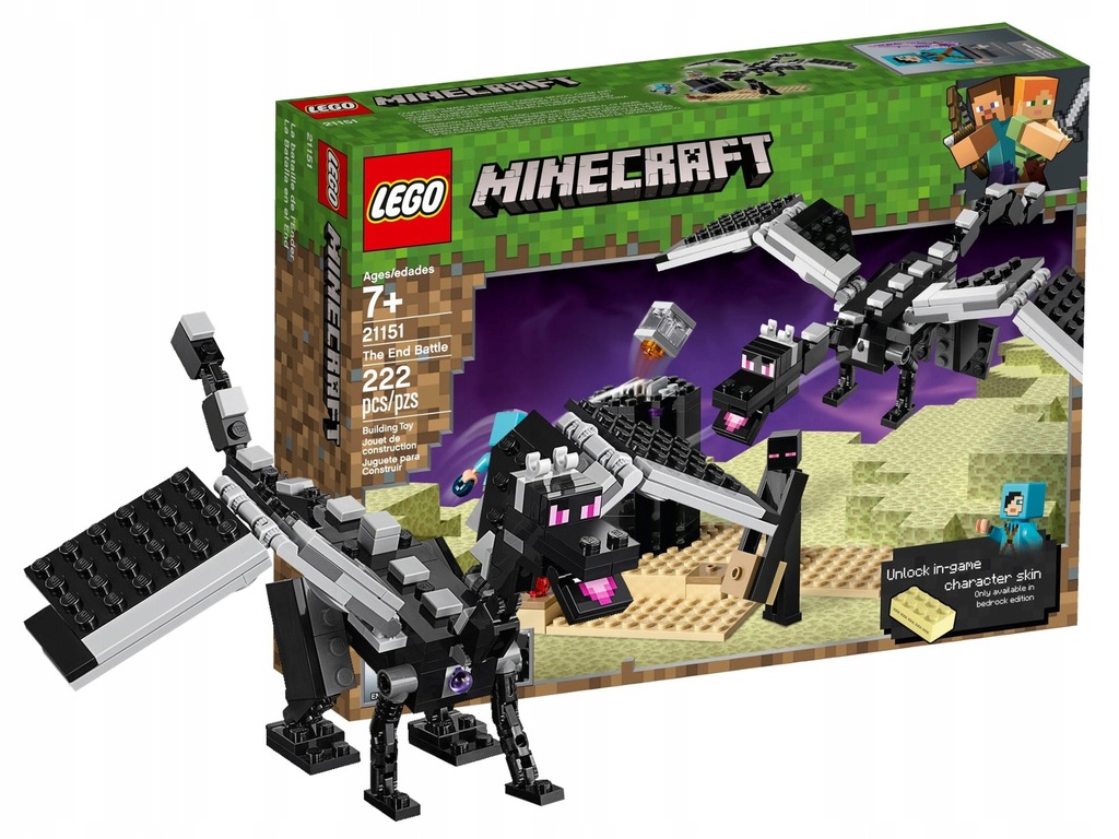 LEGO Minecraft Walka w Kresie 21151| Smok Endu - 12962658731 - oficjalne archiwum Allegro