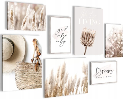 Boho Pampas OBRAZKI ŚCIENNE ZSTAW 7 SZT - 13374153539 - oficjalne ...