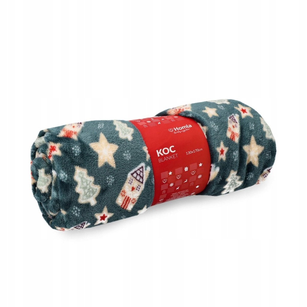 Koc ŚWIĄTECZNY DRYSS w pierniki 150x200 cm HOMLA - 12782312667 ...