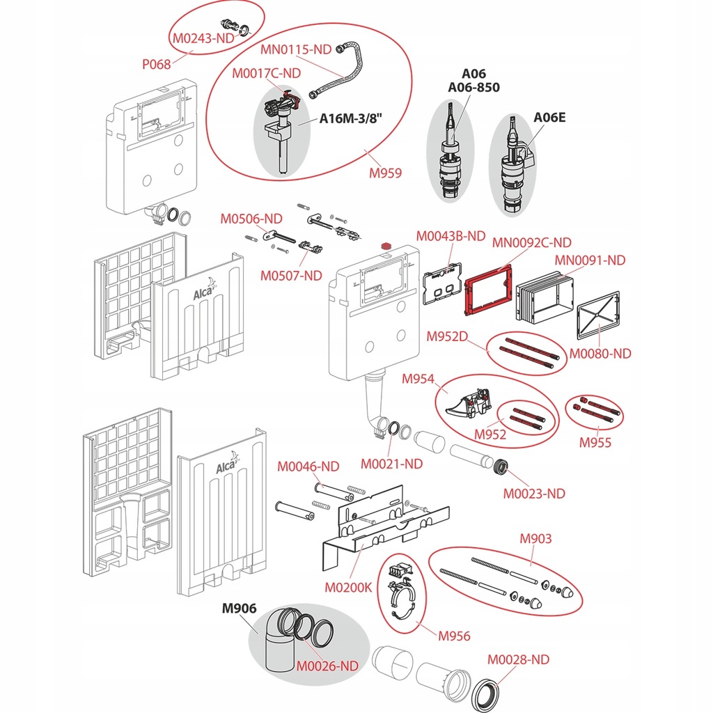 Podtynkowy stelaż do WC AlcaPlast AM100/1000 - 11662163835 - oficjalne ...
