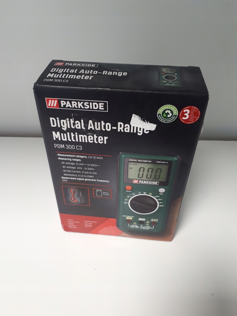 MIERNIK CYFROWY MULTIMETR PARKSIDE PDM 300 C3 - 13187777138 - oficjalne archiwum Allegro