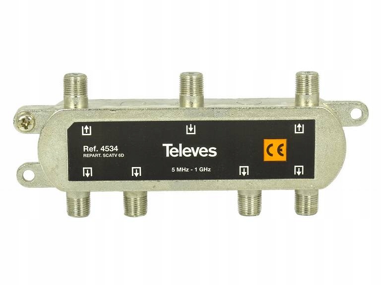 ROZGAŁĘŹNIK 1/6 TELEVES 4534 6TV SPLITTER DVB-T HQ - 7287829319 ...