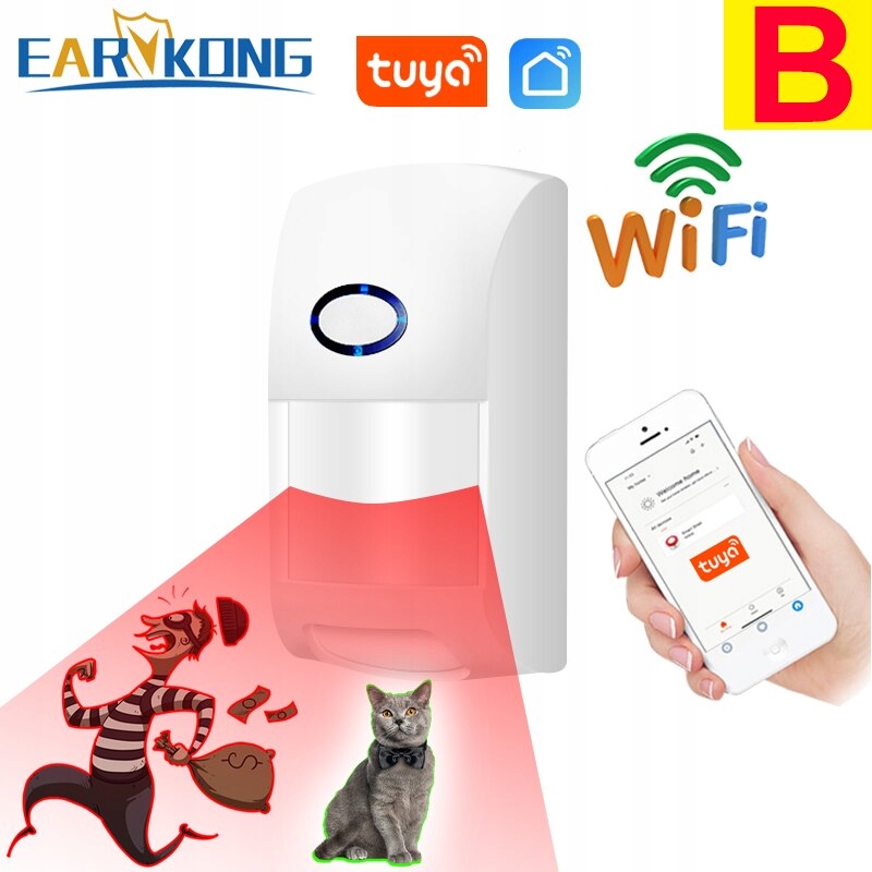 WiFi domowy System antywłamaniowy detektor ruchu c - 13124714362 ...