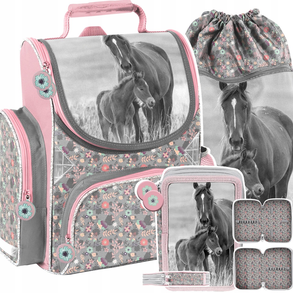 TORNISTER KOŃ KONIE SZKOLNY Z KONIEM DO 1 KLASY - 9222468201 - oficjalne archiwum Allegro