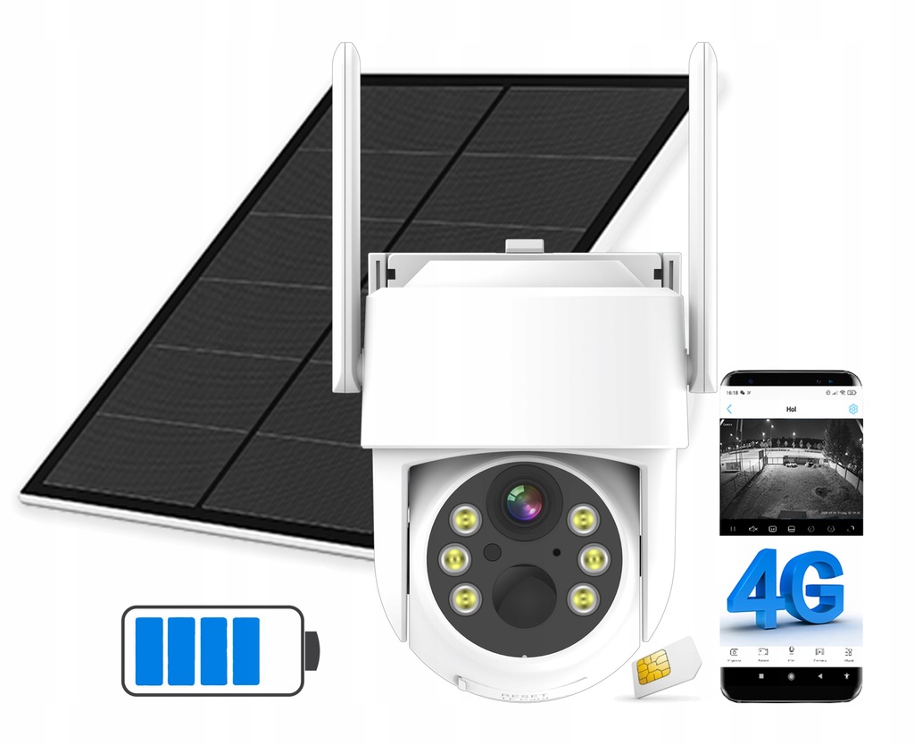 KAMERA SOLARNA IP NA KARTĘ SIM 4G LTE GSM 4MPx - 14639512223 - oficjalne archiwum Allegro