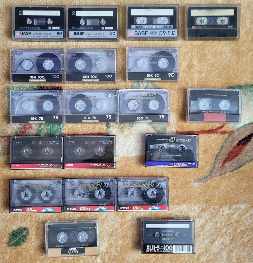 Zestaw 19 kaset magnetofonowych TYPE II (CrO2) - 13167732230 - oficjalne archiwum Allegro