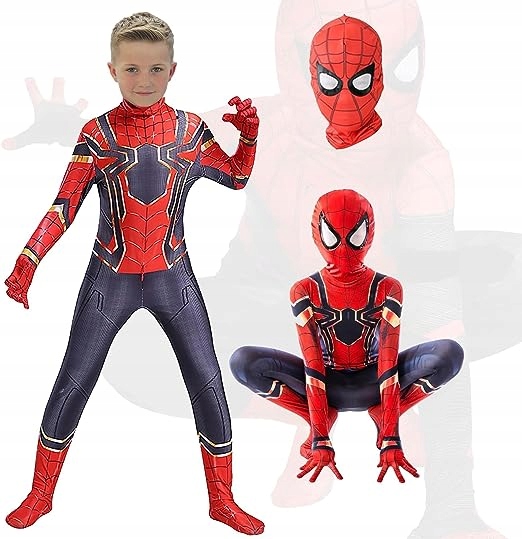 Kostium przebranie dla dzieci spiderman kombinezon rozmiar 140 - 14444025678 - oficjalne ...