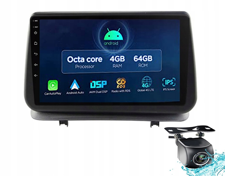 RADIO NAWIGACJA RENAULT CLIO 2005-2014 CARPLAY ANDROID AUTO 4GB 64GB ...