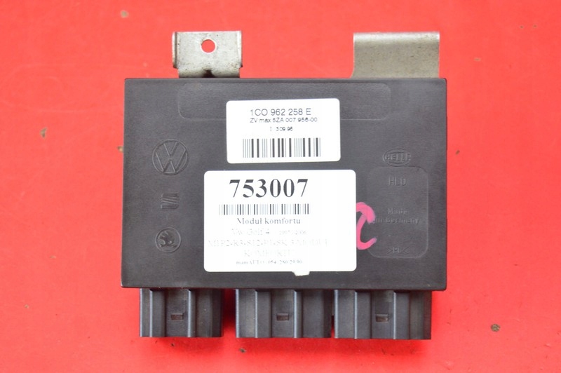 MODUŁ KOMFORTU 1C0962258E VW GOLF 4 IV 1.6 8V 98R - 13670265227 ...