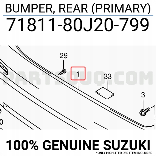 ZDERZAK TYLNY SUZUKI SX4 71811-80J20-799 - 14336971776 - oficjalne ...