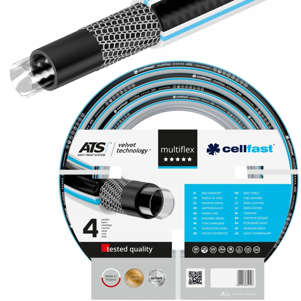 CELLFAST WĄŻ OGRODOWY MULTIFLEX ATSV TM 1/2'' 50M - 12151276413 - oficjalne archiwum Allegro