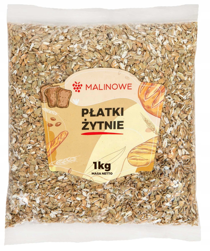PŁATKI ŻYTNIE 1kg NATURALNE SMACZNE - 10876310816 - oficjalne archiwum Allegro