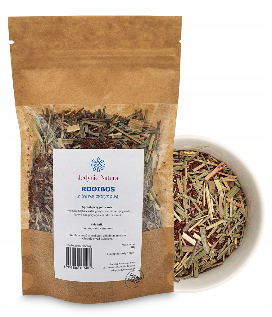 HERBATA ROOIBOS Z TRAWĄ CYTRYNOWĄ NATURALNA RELAKS - 11857678449 ...