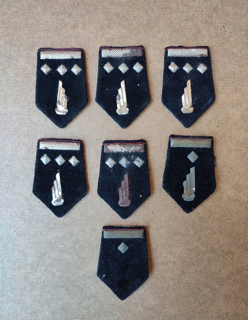 Patki kołnierzowe PKP komplet 7 sztuk PRL - 13610834844 - oficjalne ...