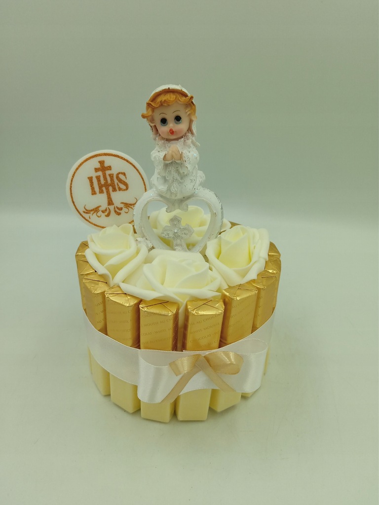 Tort MERCI Box Prezent KOMUNIA Bukiet z cukierków Upominek ...